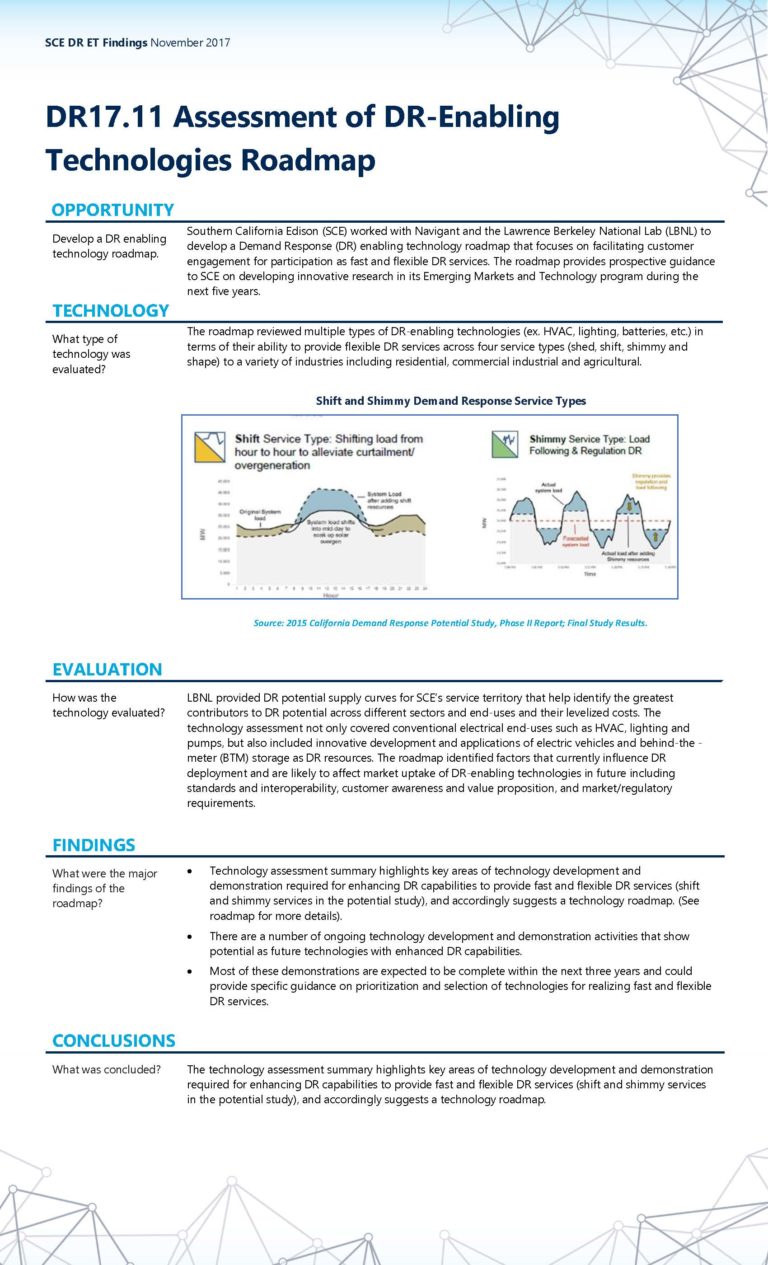 Assessment of DR-Enabling Technologies Roadmap – Emerging Markets ...